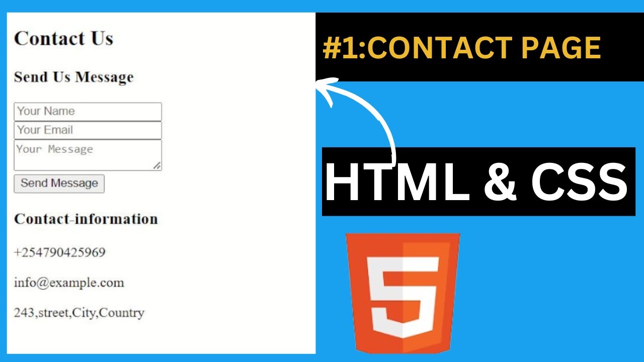 #1:Contact Page using HTML&CSS#webdevelopment #learnhtml5andcss3 - YouTube