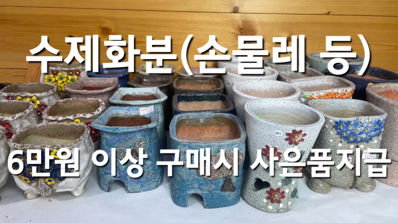 233 239 손물레 수제화분을 포함한 다양한 종류의 수제화분입니다 ️고급화분 다육이화분 다육화분 다육식물 예쁜화분