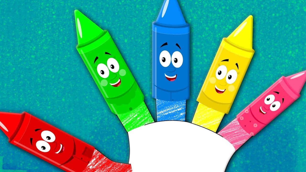 Crayons Finger Family | Nursery Rhymes For Kids | Color Videos For ...