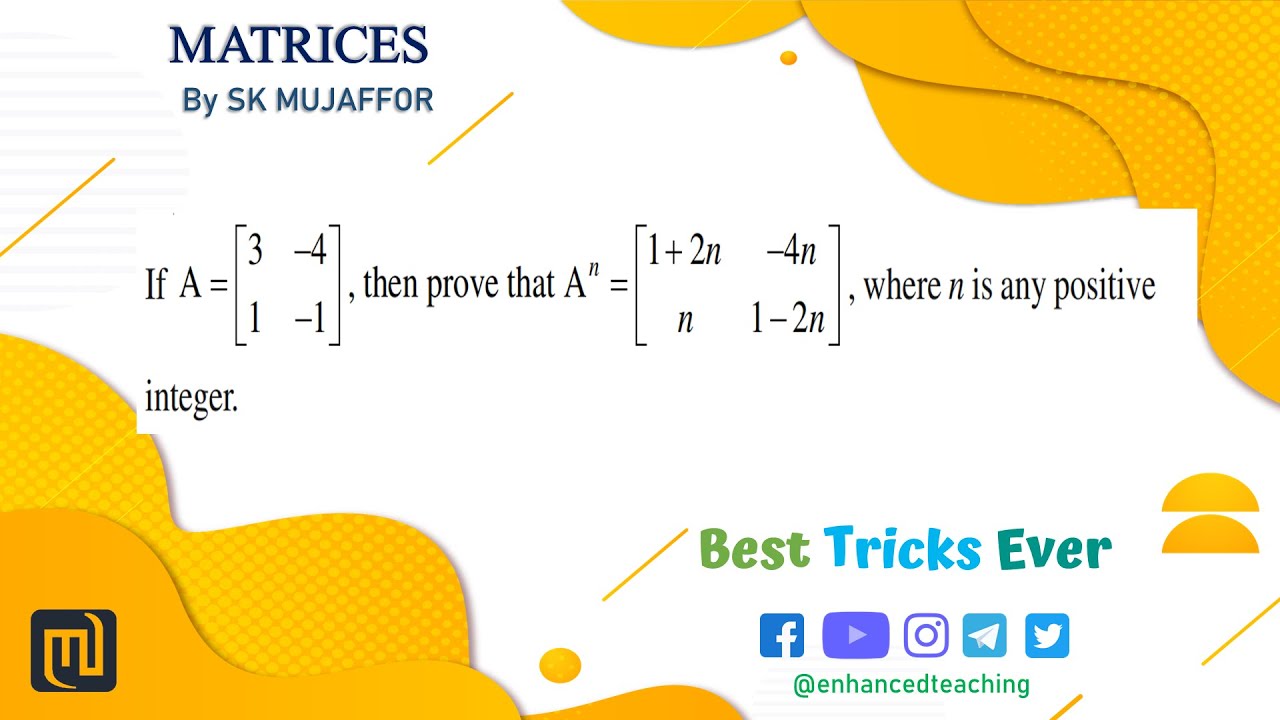 Matrices I Mathematical Induction based question I Class XII I CBSE ...