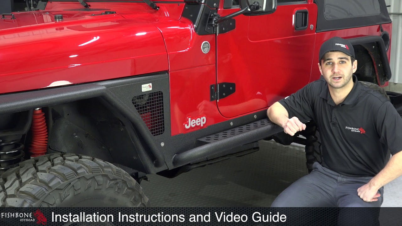 TJ Wrangler Rock Sliders with Tube Steps Product Highlights | FB23028 ...