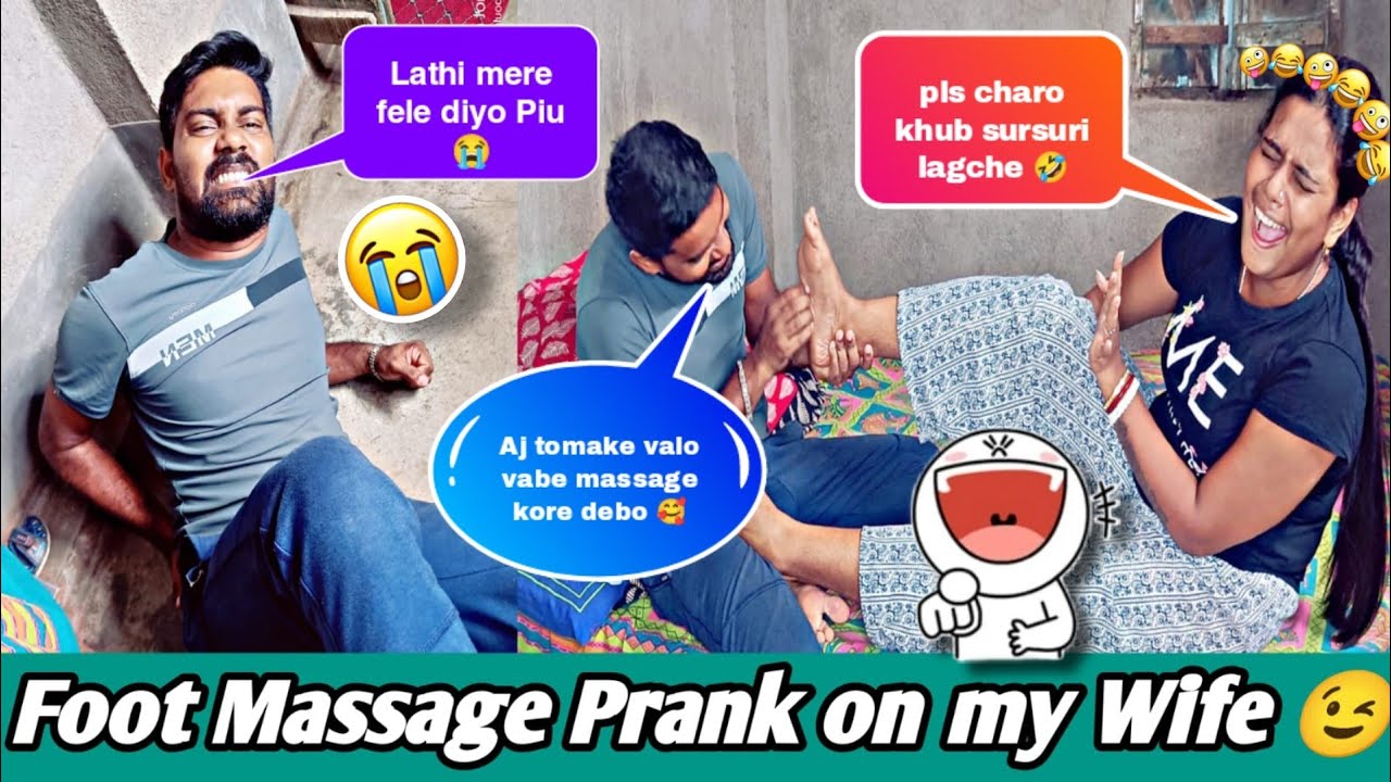 Foot Massage Prank on wife | Prank gone so funny 🤣!! she kicked me ...