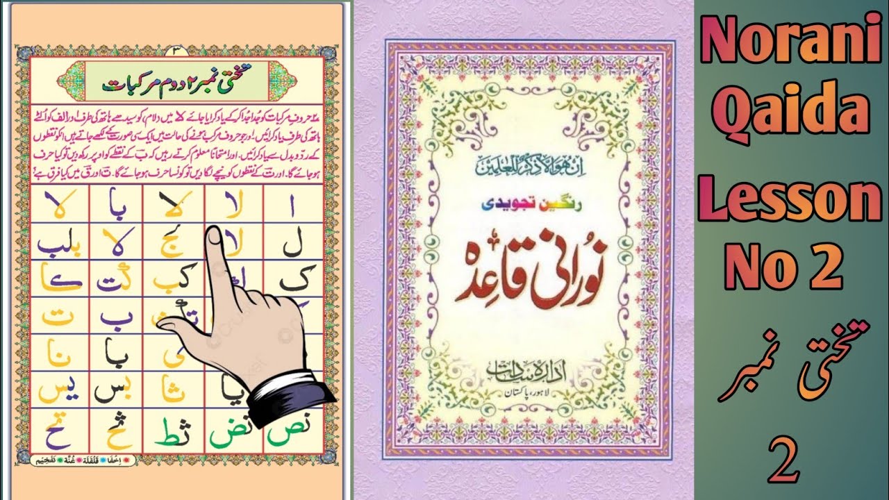 Noorani Qaida lesson 2 Complete | Qaida Nuraniyah | Huroof al Hija ...