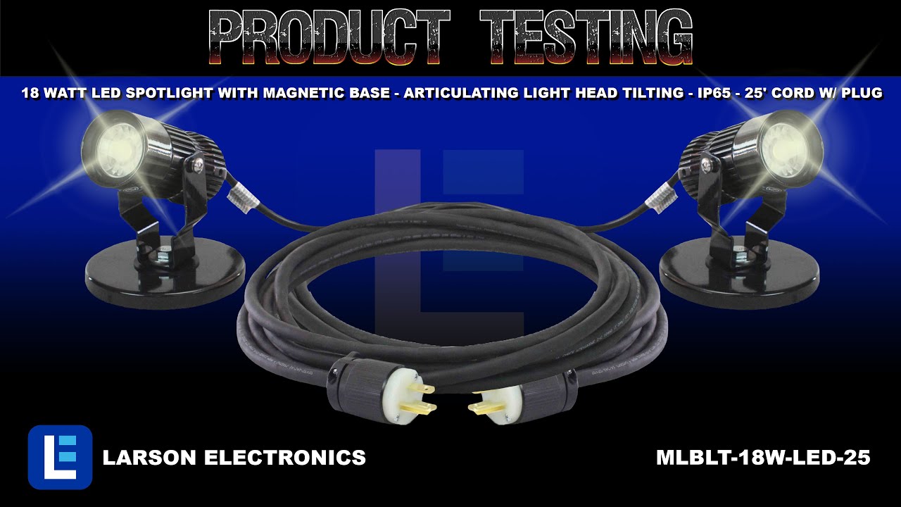 18 Watt LED Spotlight with Magnetic Base - Articulating Light Head ...