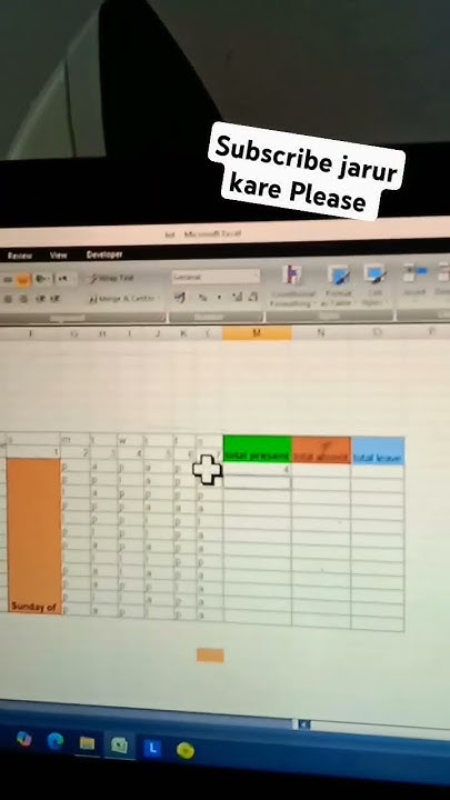 | ms excel me attendence sheet kese banaye|ms excel formula |#excel #trending - YouTube