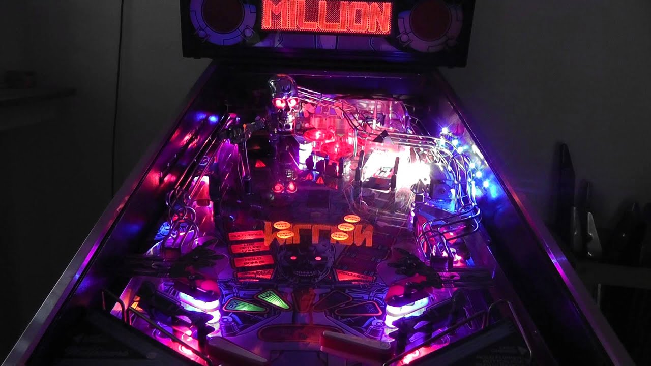 Pinball Paradise Flipper Automaten Terminator II LED Custom - YouTube