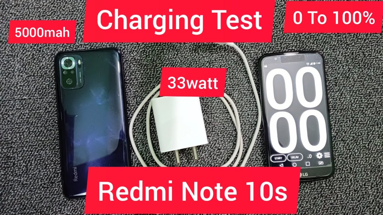 Redmi Note 10s Charging Test //5000mah battery//33 watt charger//0 To ...