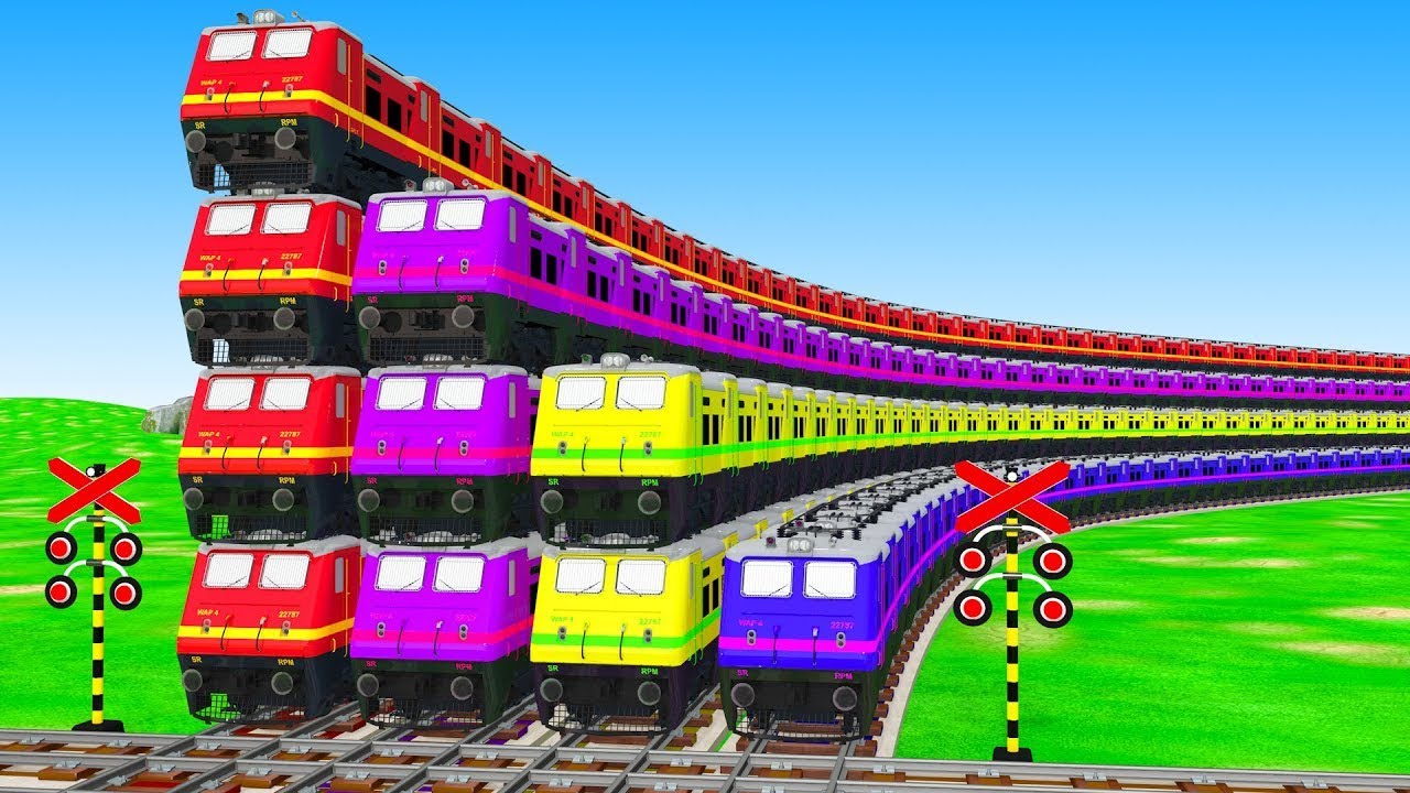 "3D Train Adventures for Kids 🚂 | Rail Crossing Fun & Learning with ...