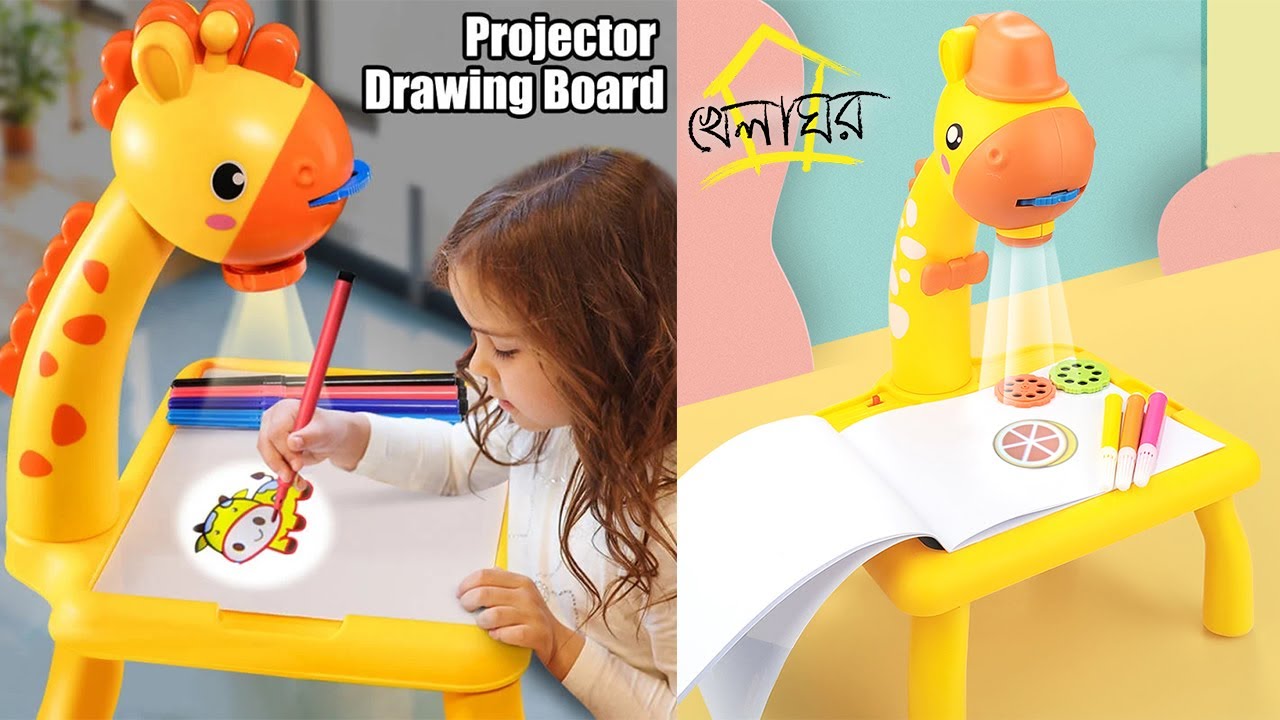 Children LED Projector Drawing Board review and BD price. Kids Painting ...