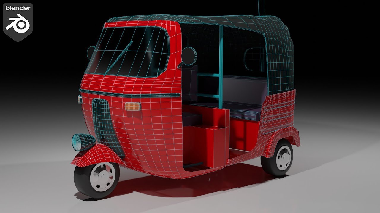 Tuktuk Three wheeler | 3D modeling | timelapse | Blender 2.8 - YouTube