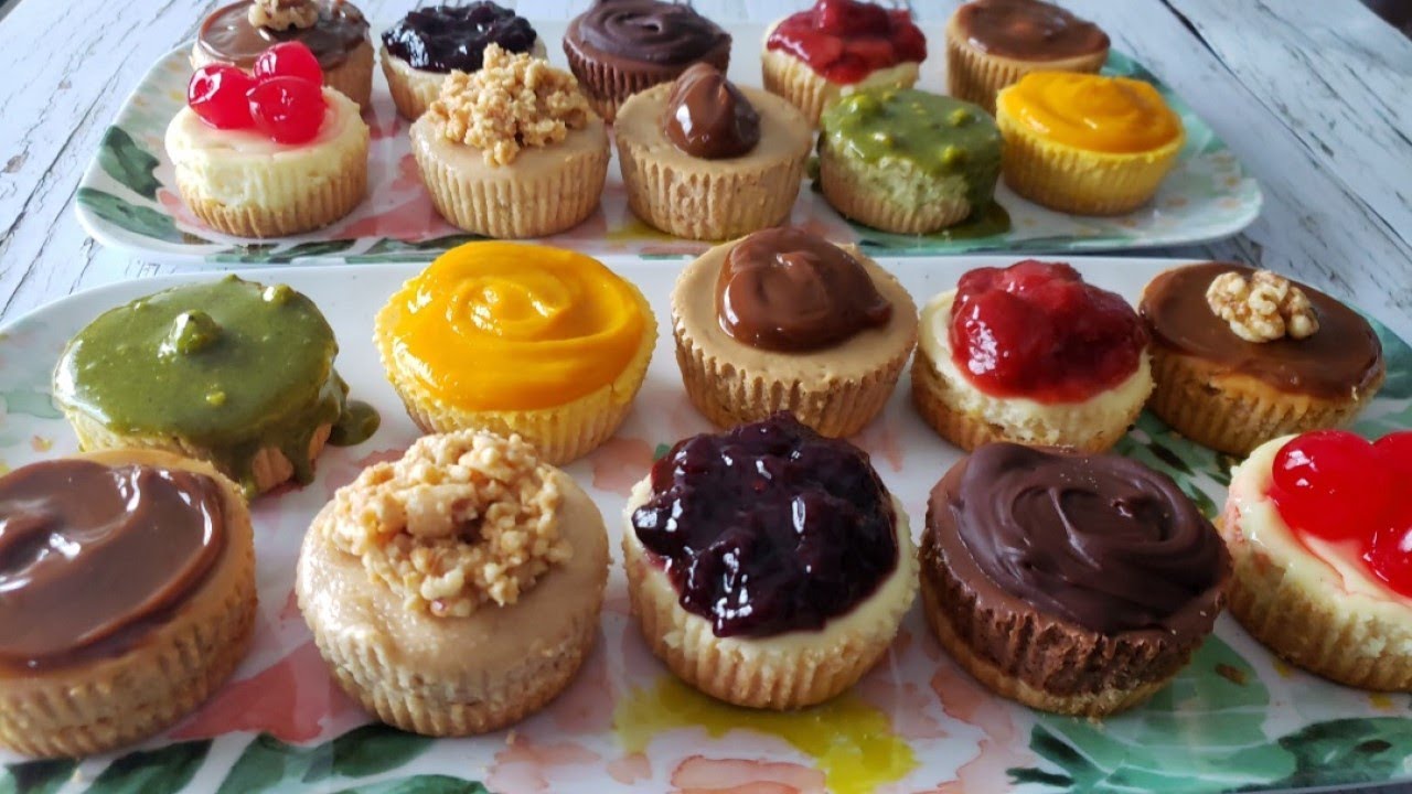 Homemade mini cheesecake recipe with ten different flavors - YouTube