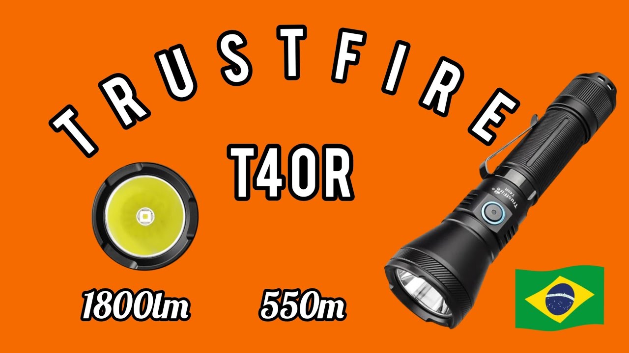 Lanterna tática Trustfire T40R com 1800lm. 🔥🔦 - YouTube