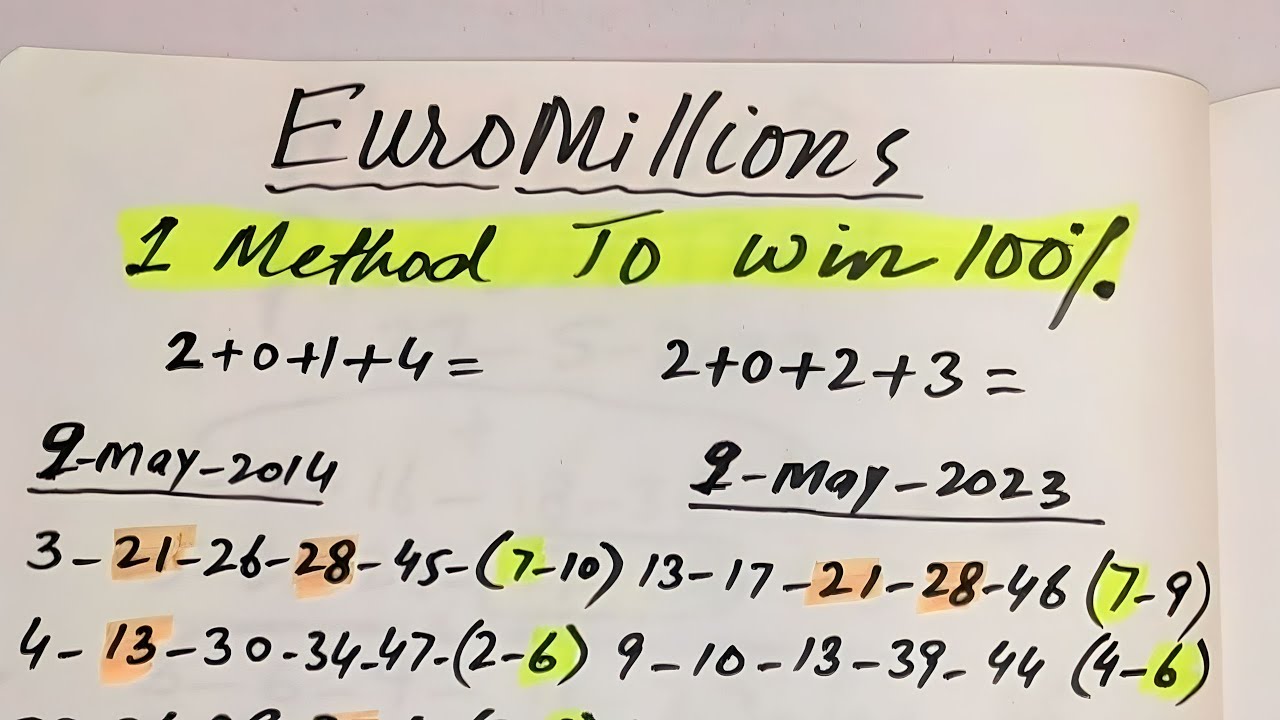 1 Method To Win EuroMillions Or Any Lottery ! - YouTube