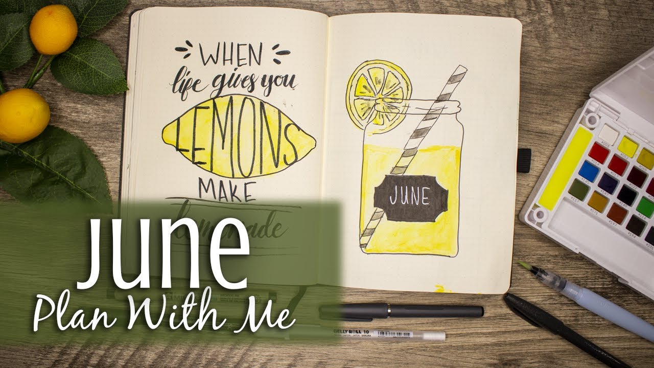 Lemons | Bullet Journal | June 2019 Plan With Me - YouTube