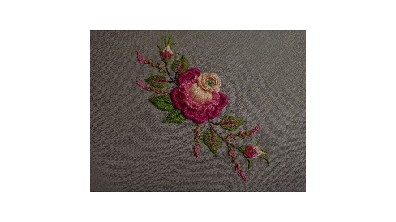Beautiful 3d rose flower embroidery/Hand embroidery- Leisha's Galaxy ...