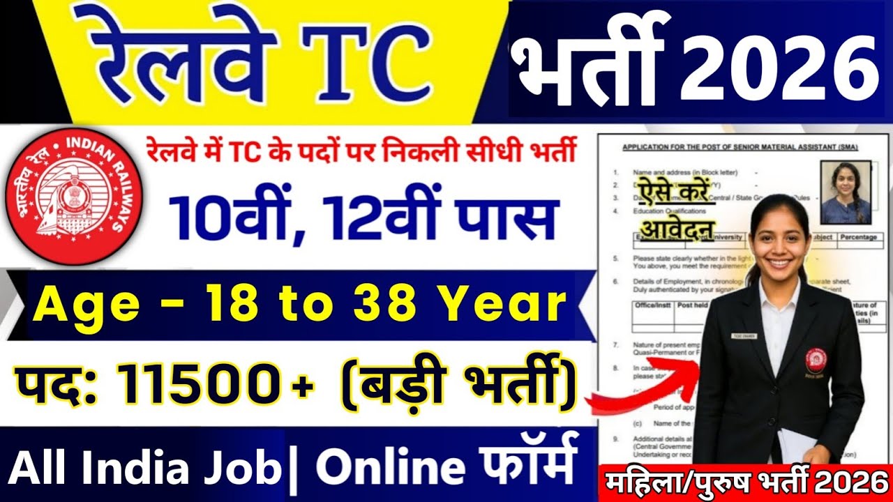 Railway TC, TTE (Ticket Collector) Recruitment 2026 | Railway TC Bharti ...
