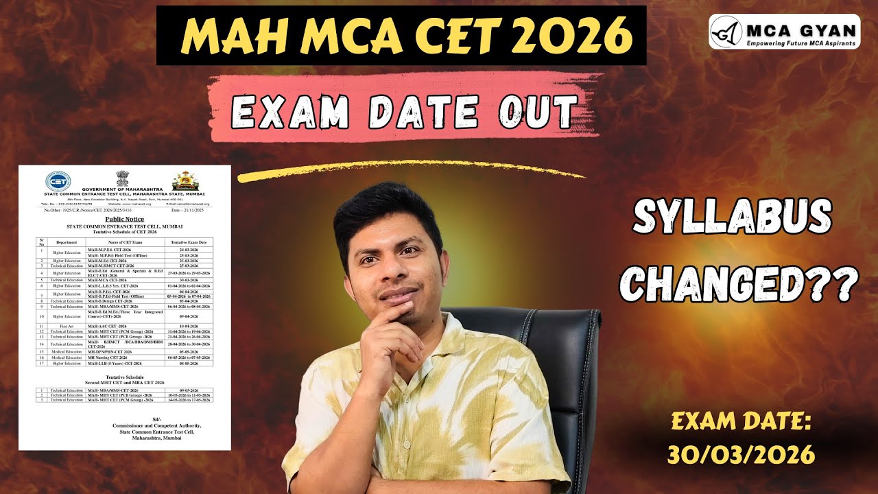 MAH MCA CET 2026 Date Sheet OUT! | Exam Dates, Schedule, Preparation ...
