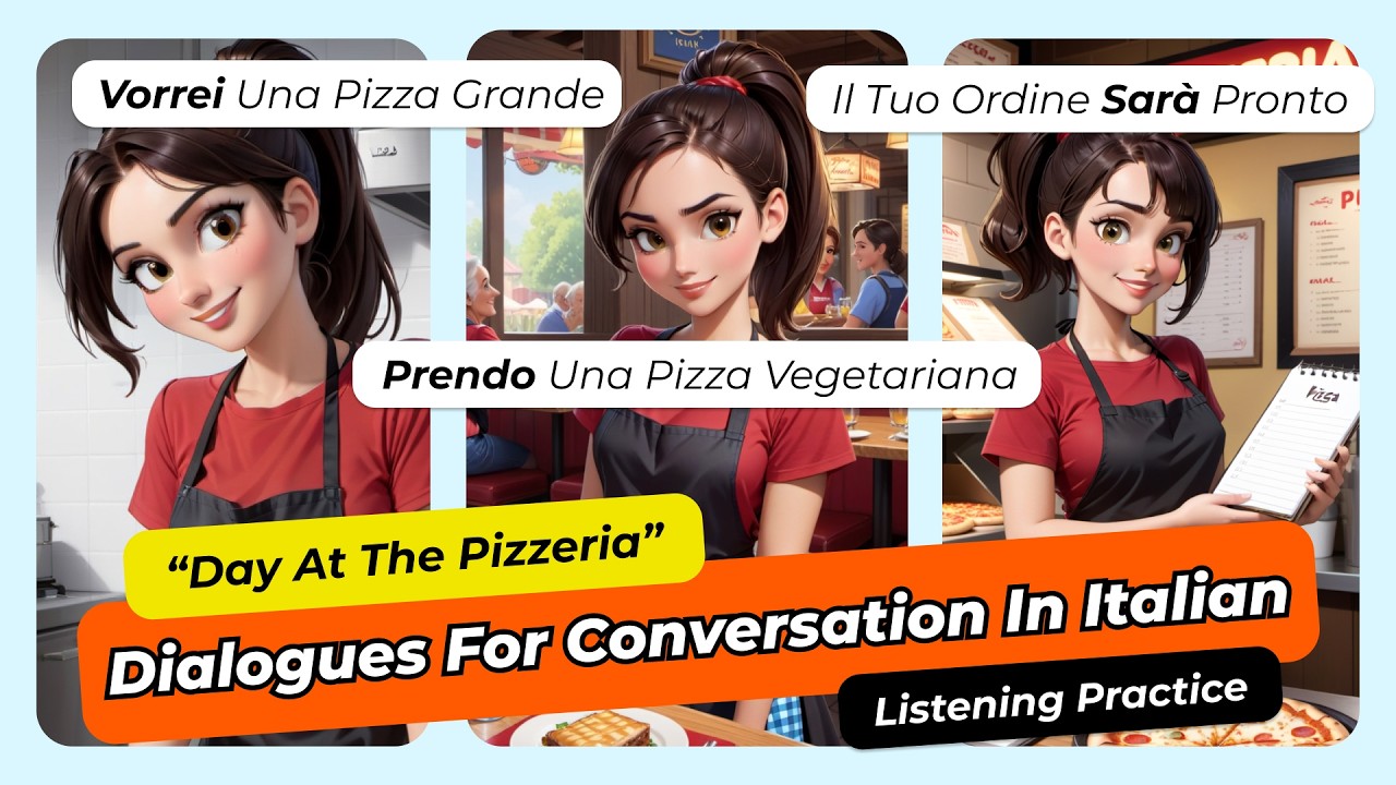 Dialogues for conversation in Italian 🎧 Day at the Pizzeria (A1–A2 ...