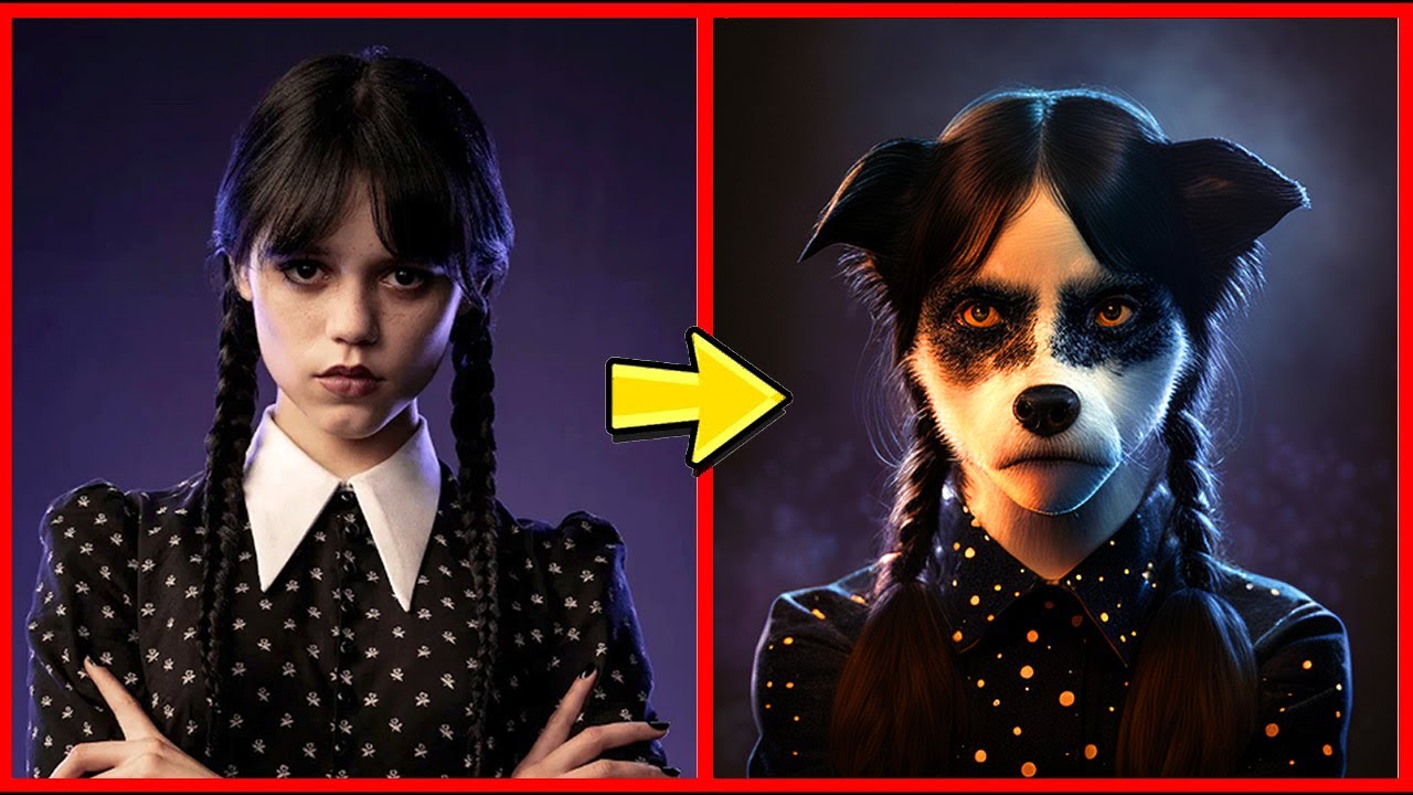 Wednesday but DOGS ! 💀 All Characters 💀 Wednesday Addams 💀 Wednesday ...