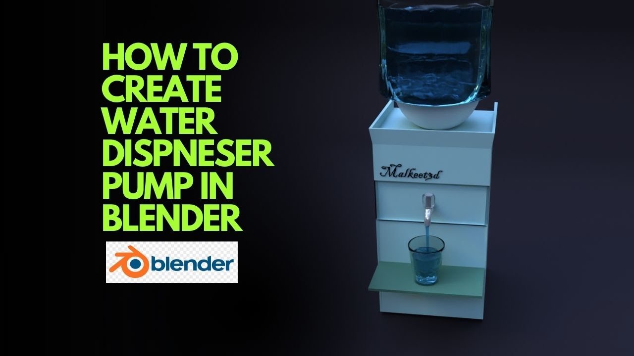 Water dispenser pump animation in blender#viralvideo #3d #baby # ...