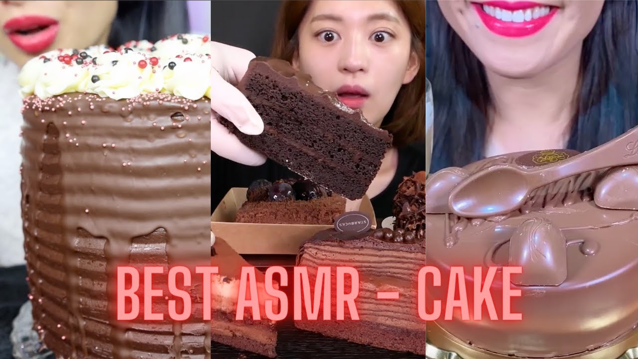 ASMR Chocolate Cake, Brownie Cake, Eating Sounds, NO TALKING - YouTube