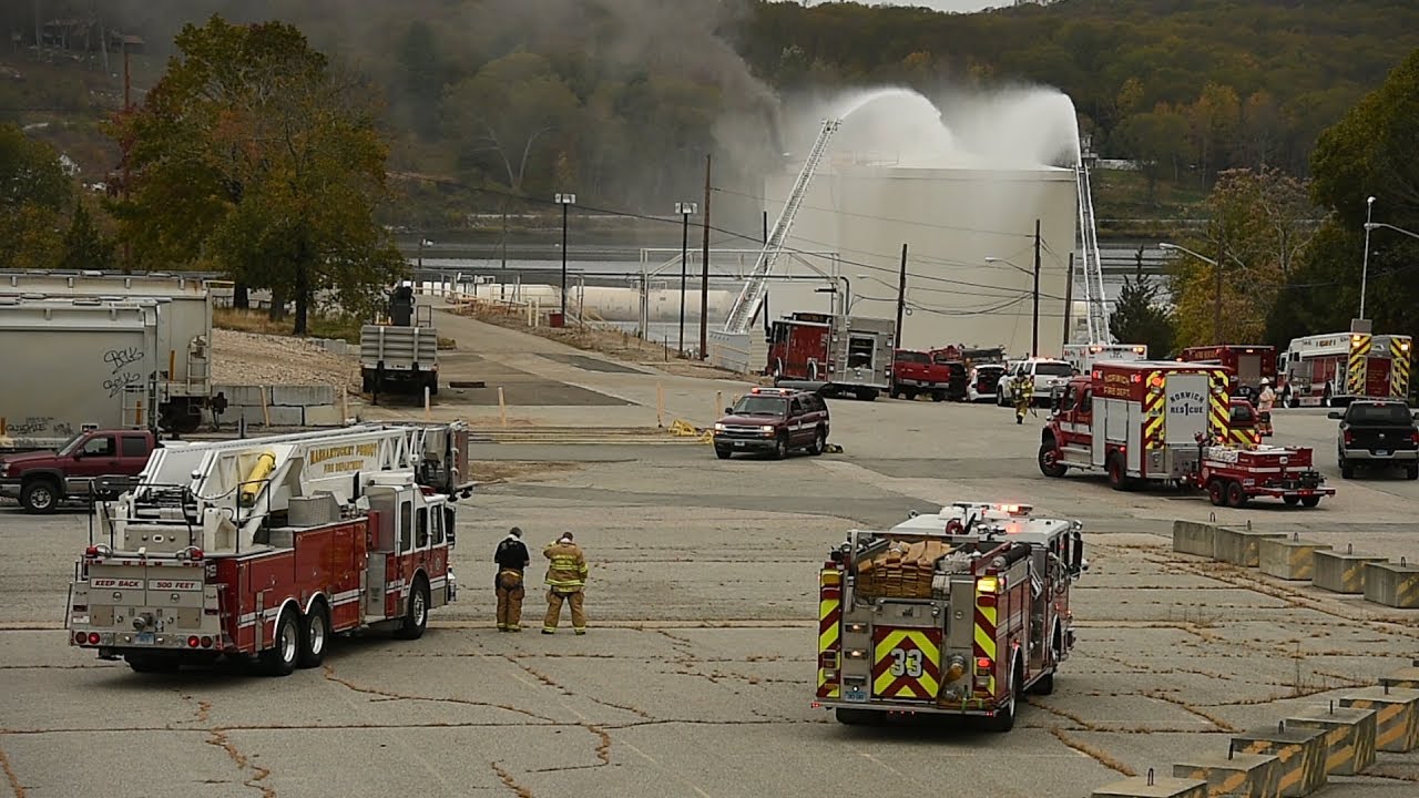 Raw video: Fire at Americas Styrenics in Gales Ferry - YouTube