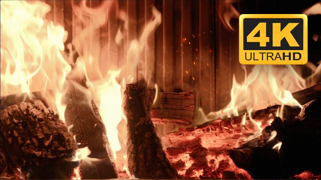 🔥 Ambiance Fireplace 4K (1 HOUR) Burning Fireplace & Crackling Fire ...
