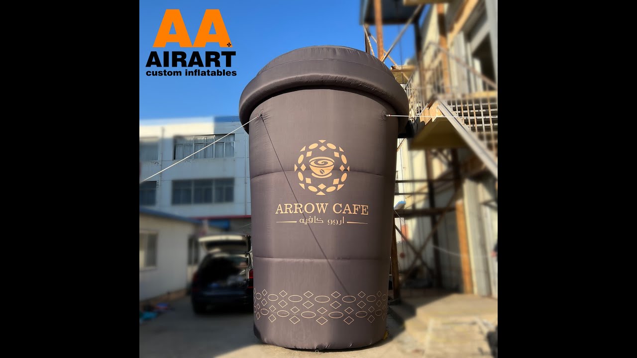 new Customized 5meters tall inflatables coffee cup for shop opening ...