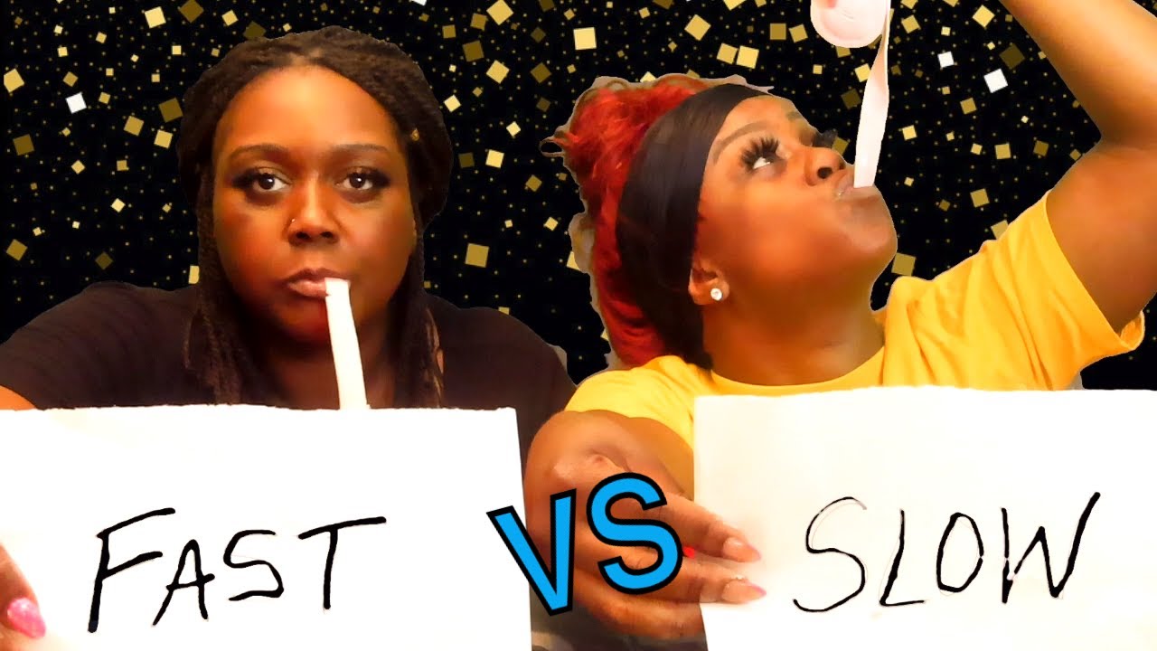 ASMR FAST VS SLOW EATING CHALLENGE - YouTube