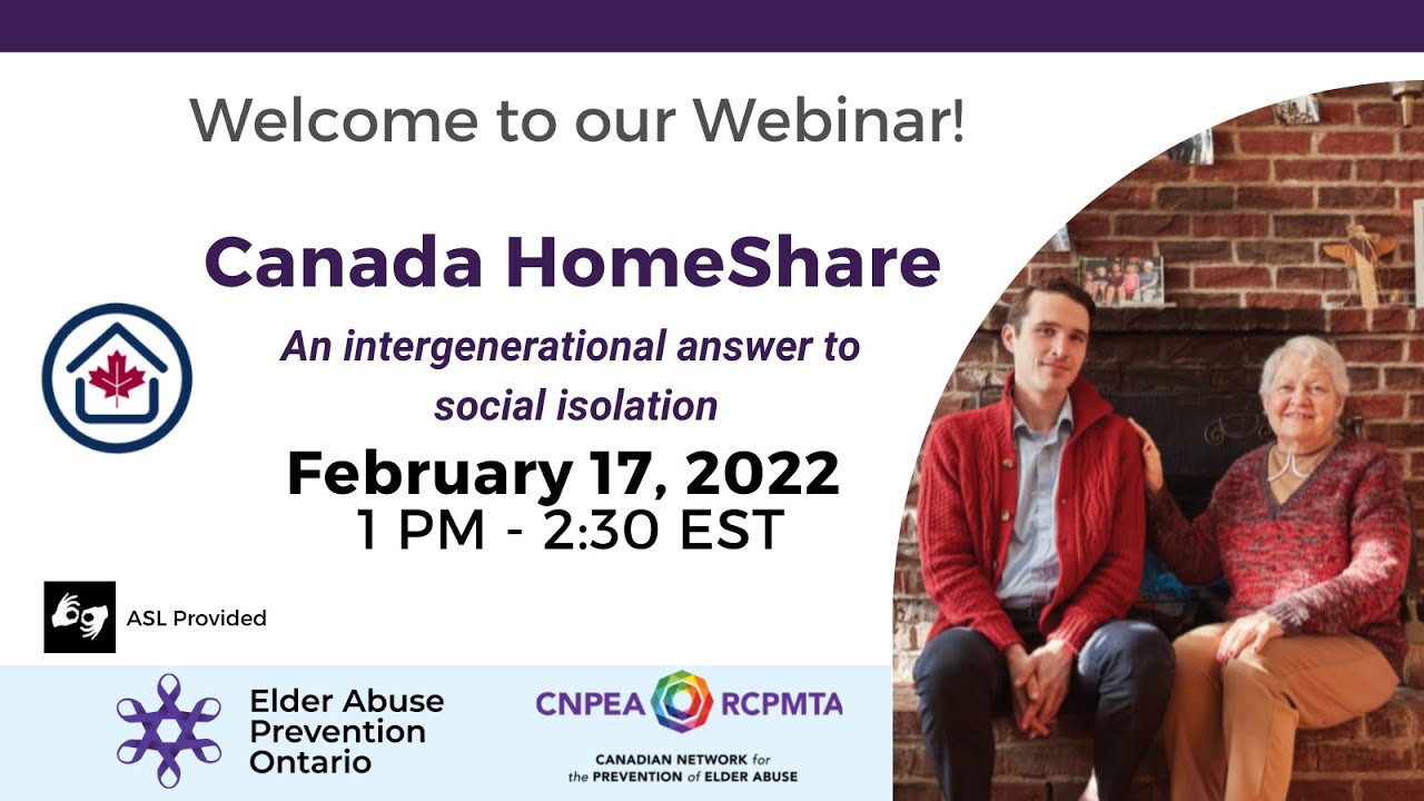 Canadian HomeShare Program: An Intergenerational Answer to Social ...