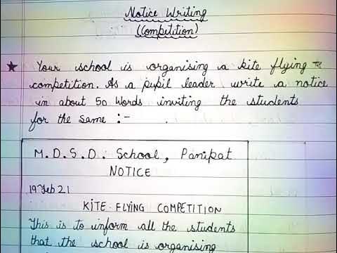Notice Writing || Class - 7 || English Grammar , In About 50 Words 👍 ...