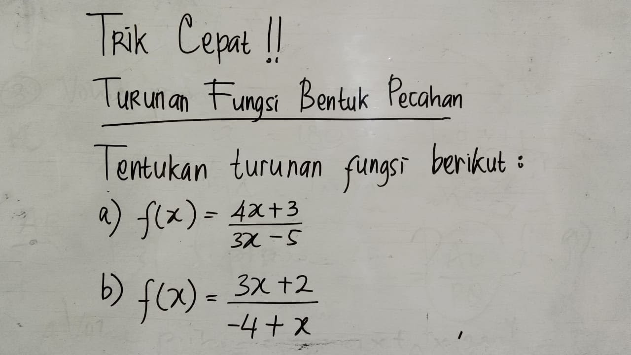 #TrikCepat# Turunan Fungsi Aljabar Bentuk Pecahan - YouTube