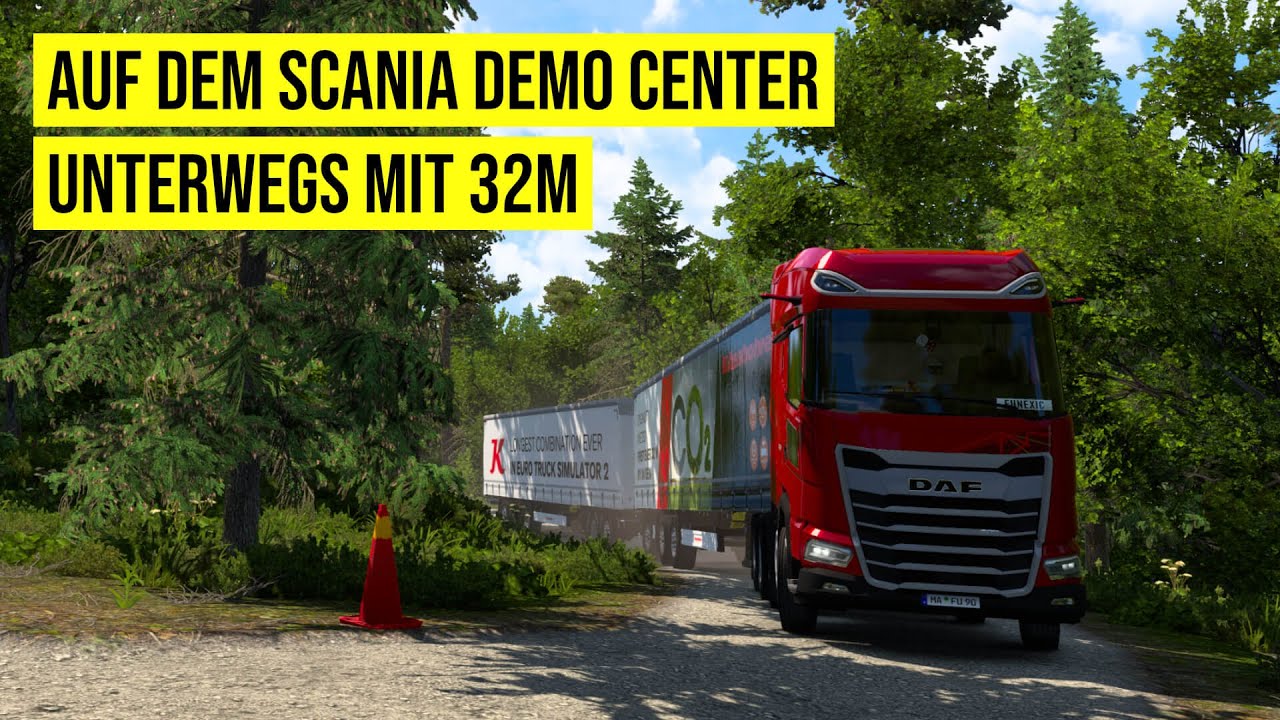 32m auf dem Scania Demo Center + E-Trailer von Krone #ETS2 - YouTube