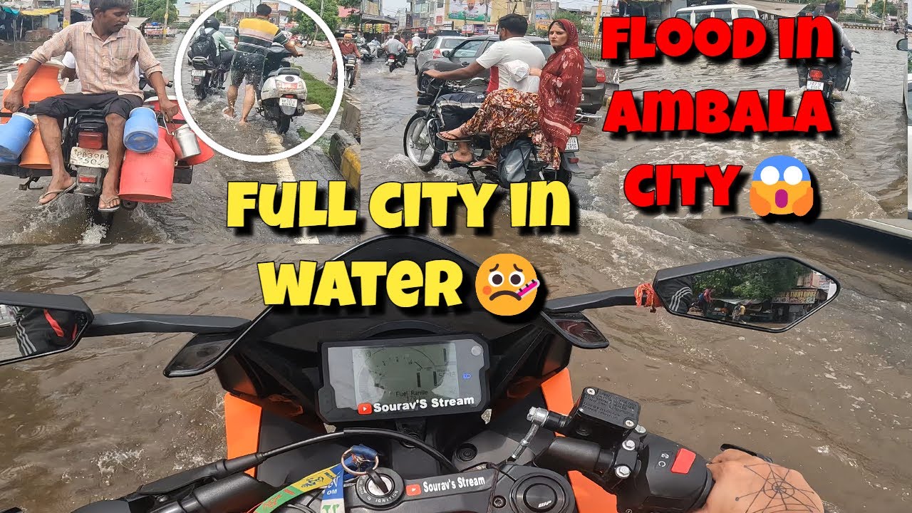 Flood in Ambala😱Sari City Paani Se Bhar Gayi😰#waterlogging #ambala # ...