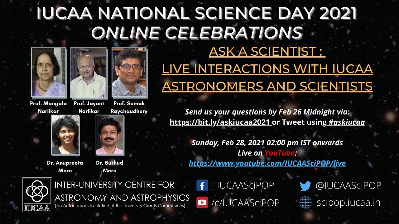 IUCAA NSD 2021 : Ask A Scientist and Special Sessions(Afternoon ...