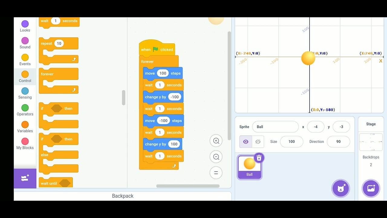 Move ball in a square || Motion block || Scratch Activity - YouTube