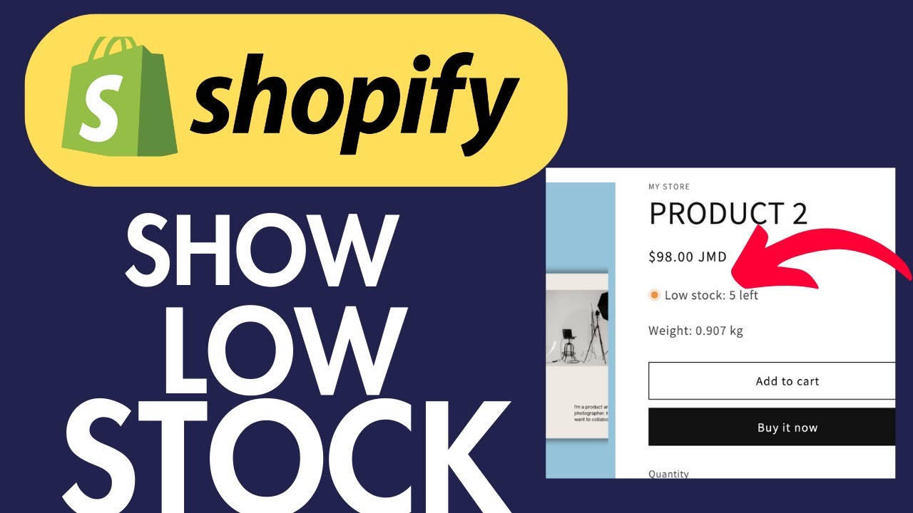 HOW TO SHOW LOW STOCK ON SHOPIFY PRODUCT PAGE - YouTube