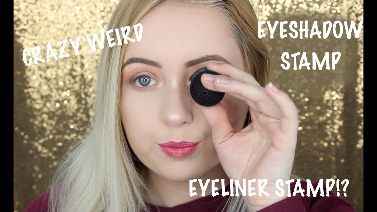 CRAZY WEIRD EYESHADOW AND EYELINER STAMP!!???? - YouTube