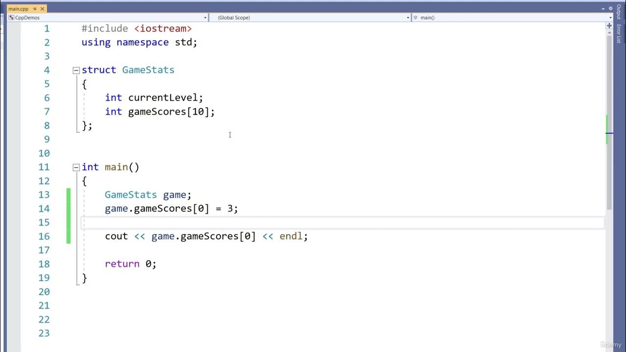 6 Structs Containing Array Members and Member Initialization - YouTube