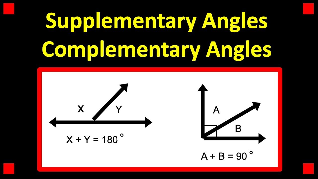 Introduction to Complementary & Supplementary Angles - YouTube