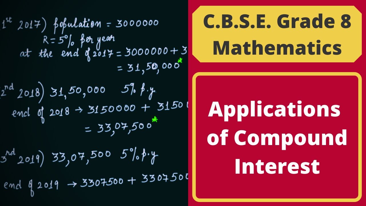 Applications of Compound Interest || Compound Interest || C.B.S.E ...