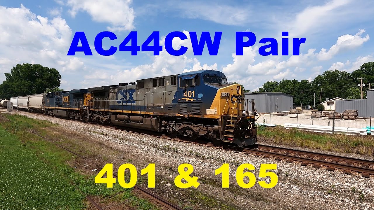 CSX 401 & 165 - AC44CW Pair with Old & New Paint - YouTube