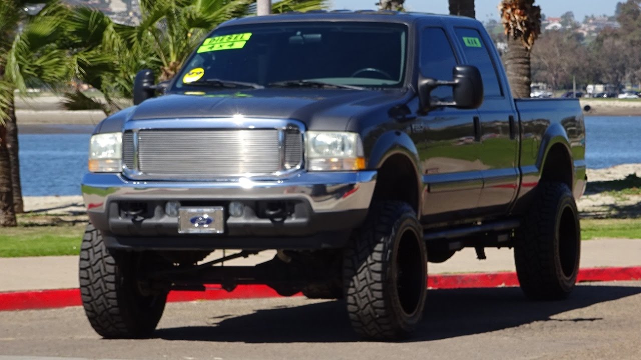 2002 FORD F250 XLT 7.3L DIESEL CREW CAB 4X4 4WD SHORT BED NEW WHEELS ...