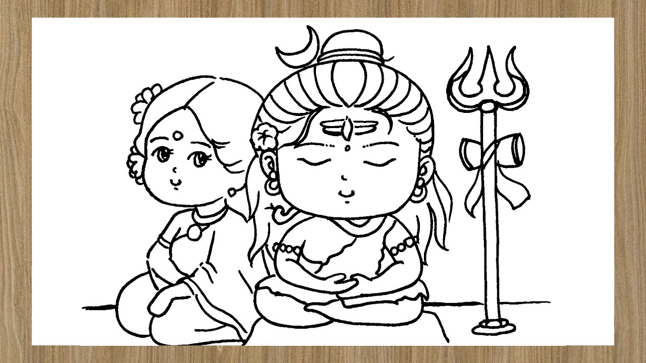 lord shiva drawing easy step by step with colour - YouTube
