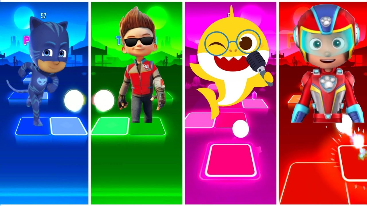 PJ Masks 🆚 Ryder 🆚 Baby Shark 🆚 PAW Patrol in Tiles Hop | Episode 355 ...