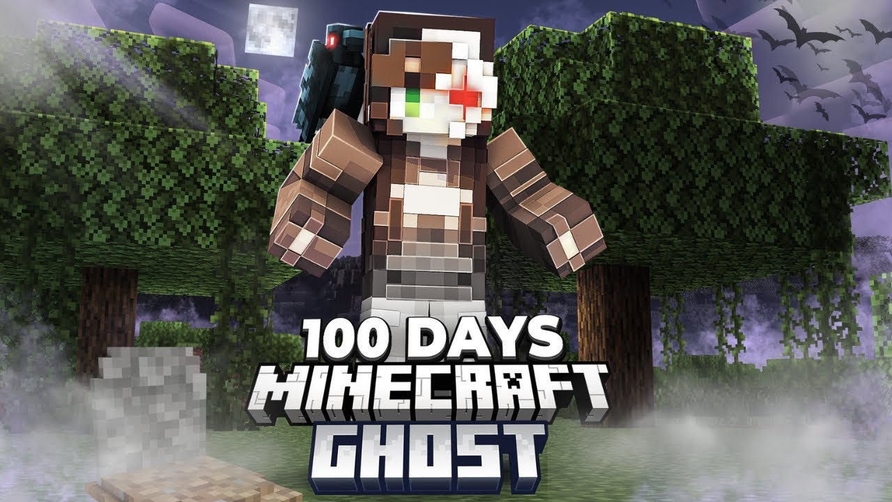 I Spent 100 Days as a GHOST in a Haunted Minecraft World! - YouTube