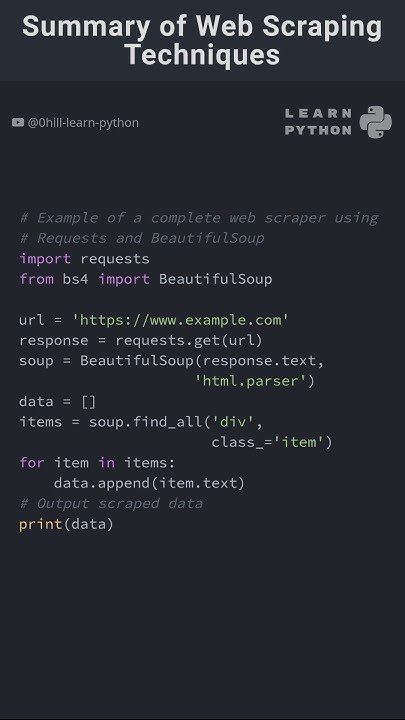 Web Scraping Techniques in Python #pythonlearning #programming #coding #pythoncoding #python ...