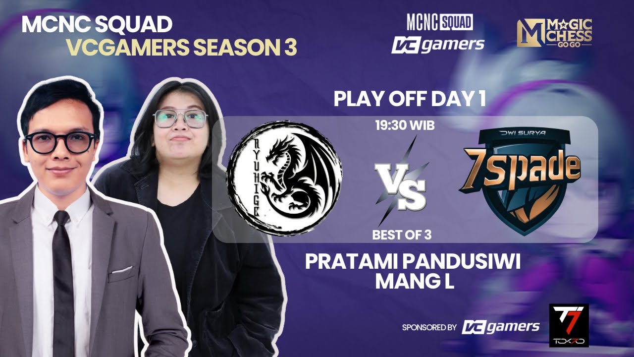 LIVE : MCNC SQUAD VCGAMERS S3 | PLAYOFF - LOWER BRACKET | RYUHIGE VS 7S #mcggidcreators - YouTube