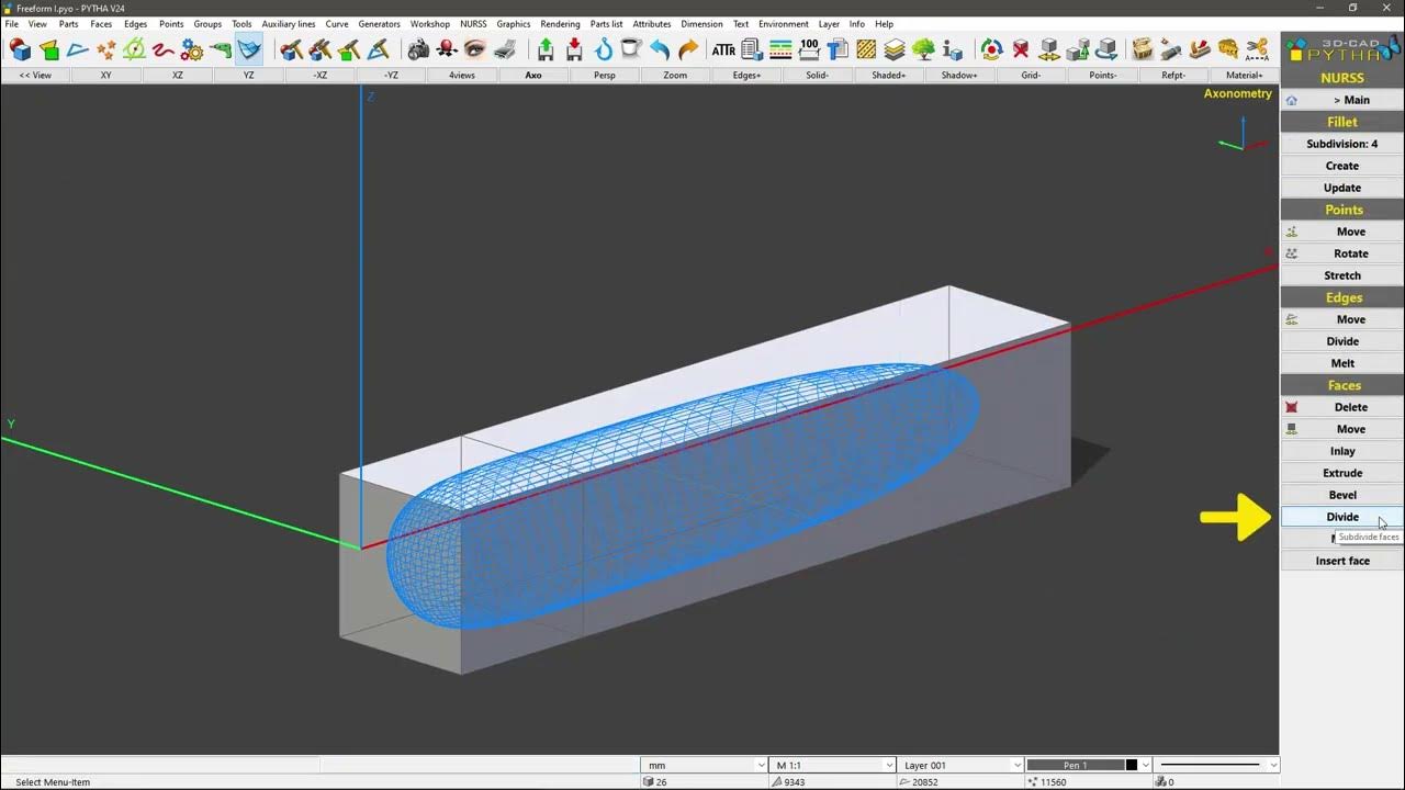 Pytha 3D Cad | Advance Tutorial | Freeform - YouTube