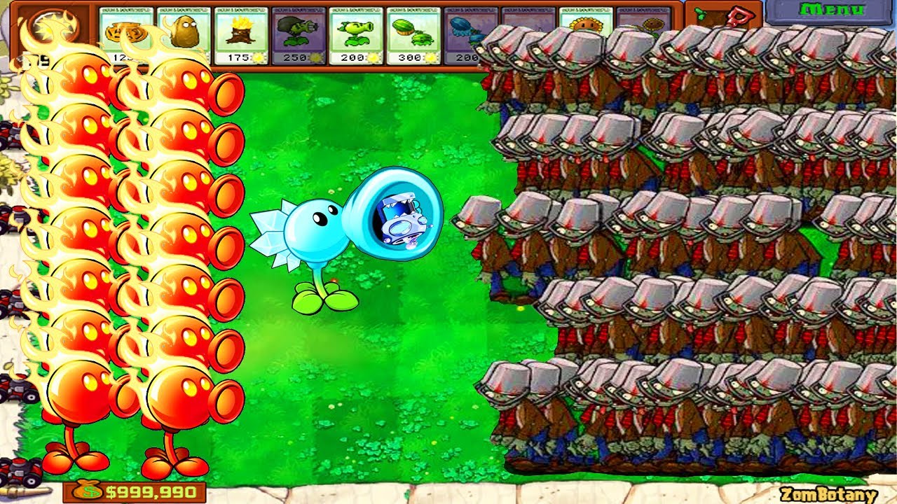 Plants vs Zombies - Snow Pea, Repeater vs all Zombies | AU GamePlay ...